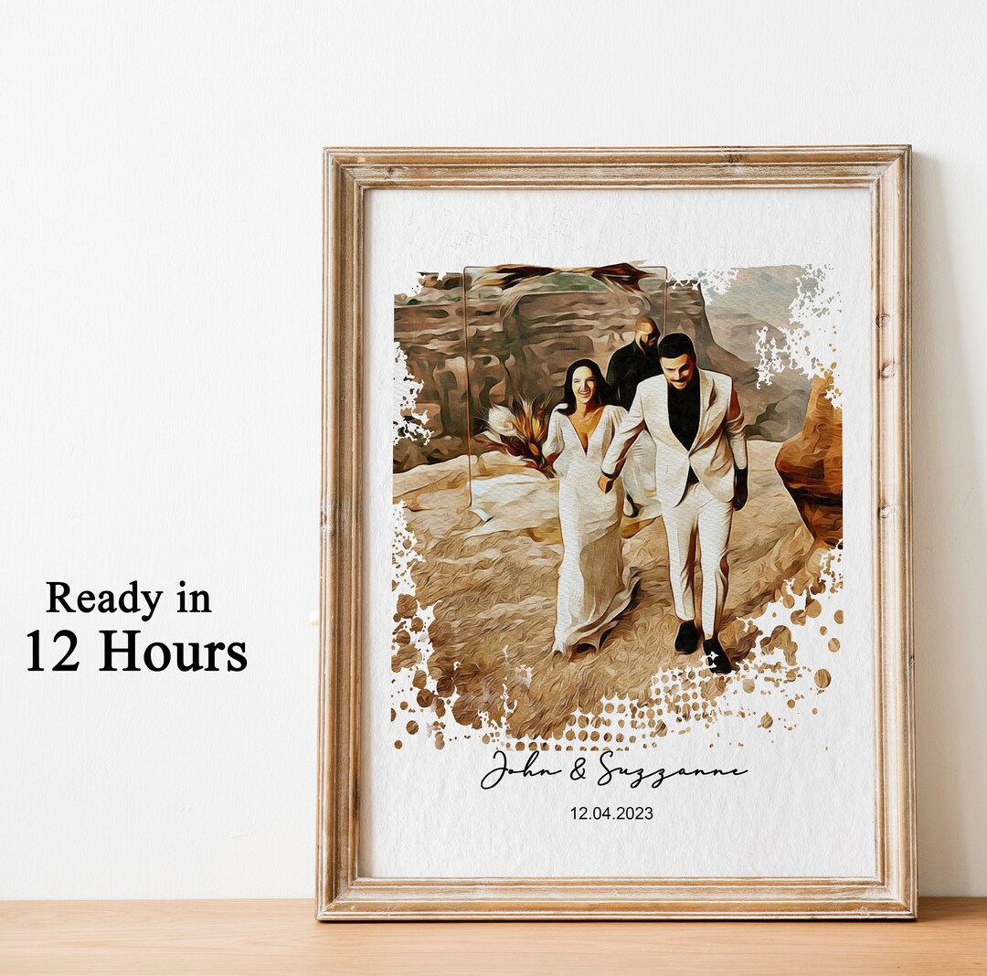 Couple Watercolor Portrait, Painting From Photo,watercolor From Photo ...