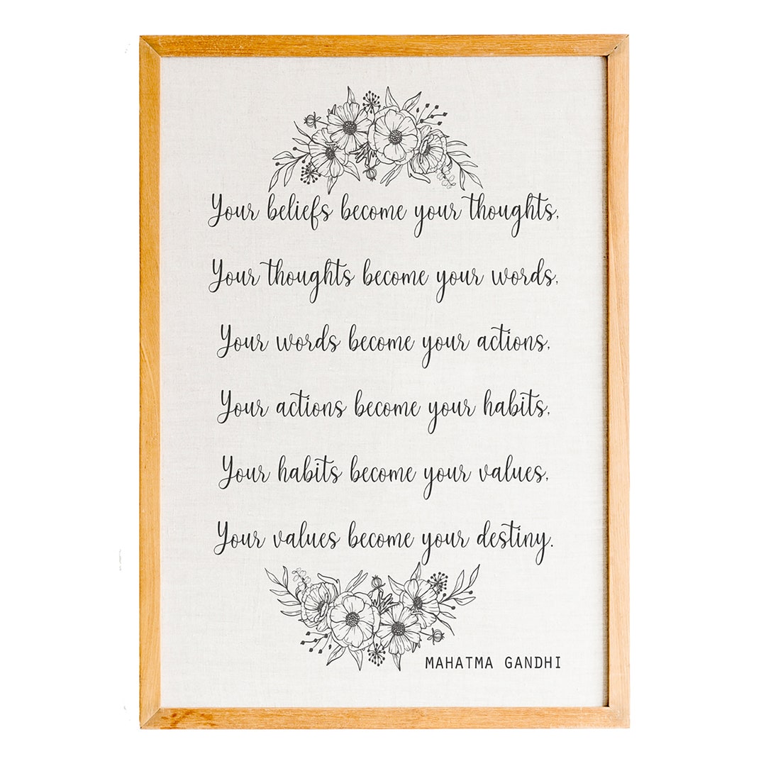 Mahatma Gandhi Quote Print,your Beliefs Become Your Thoughts Print ...