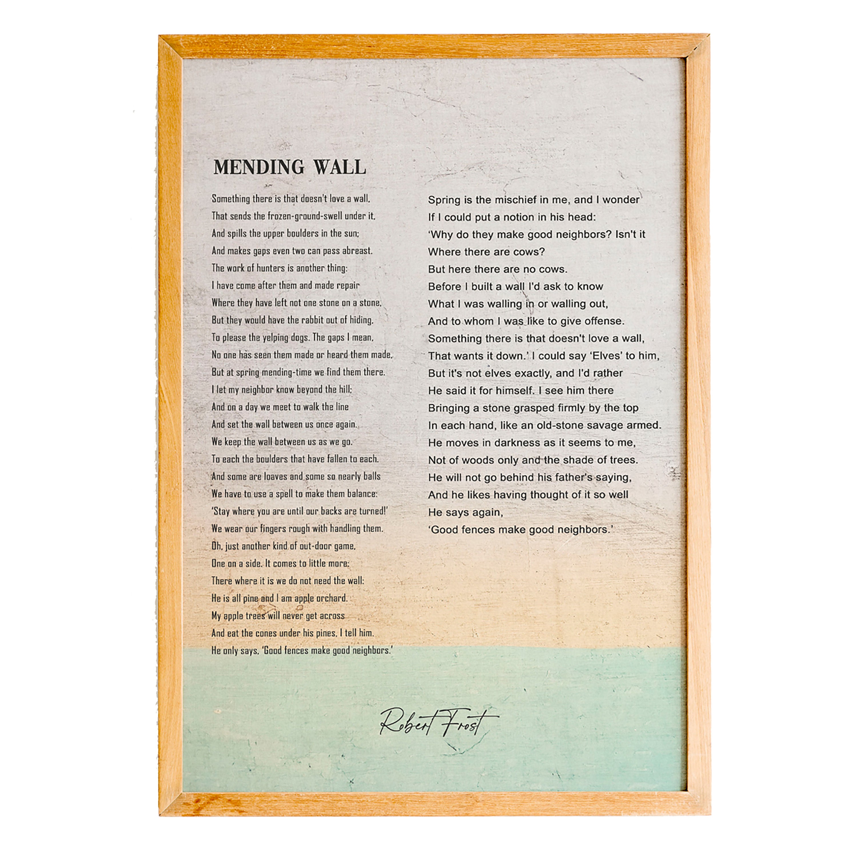 Robert Frost Poem Print, Mending Wall Poem, Quote Printed Poster ...