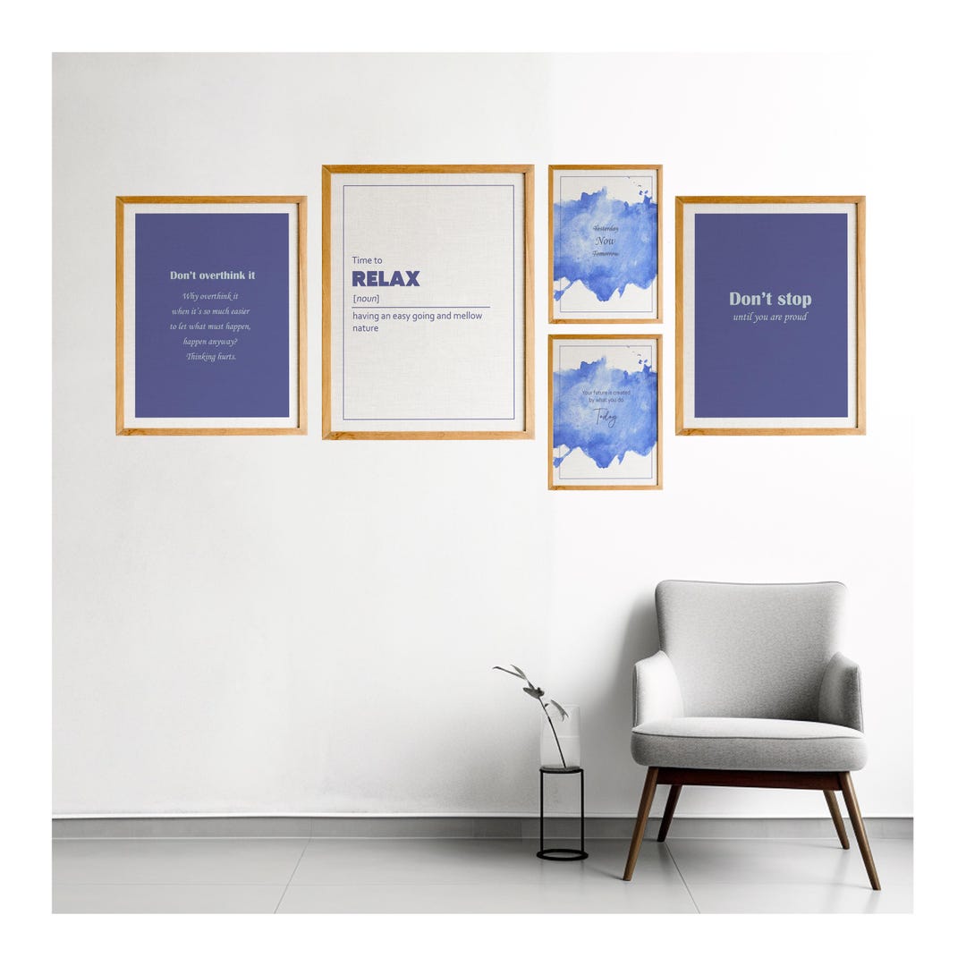 Office Wall Art, Motivational Poster, Set of 5 Prints, Workplace Decor ...
