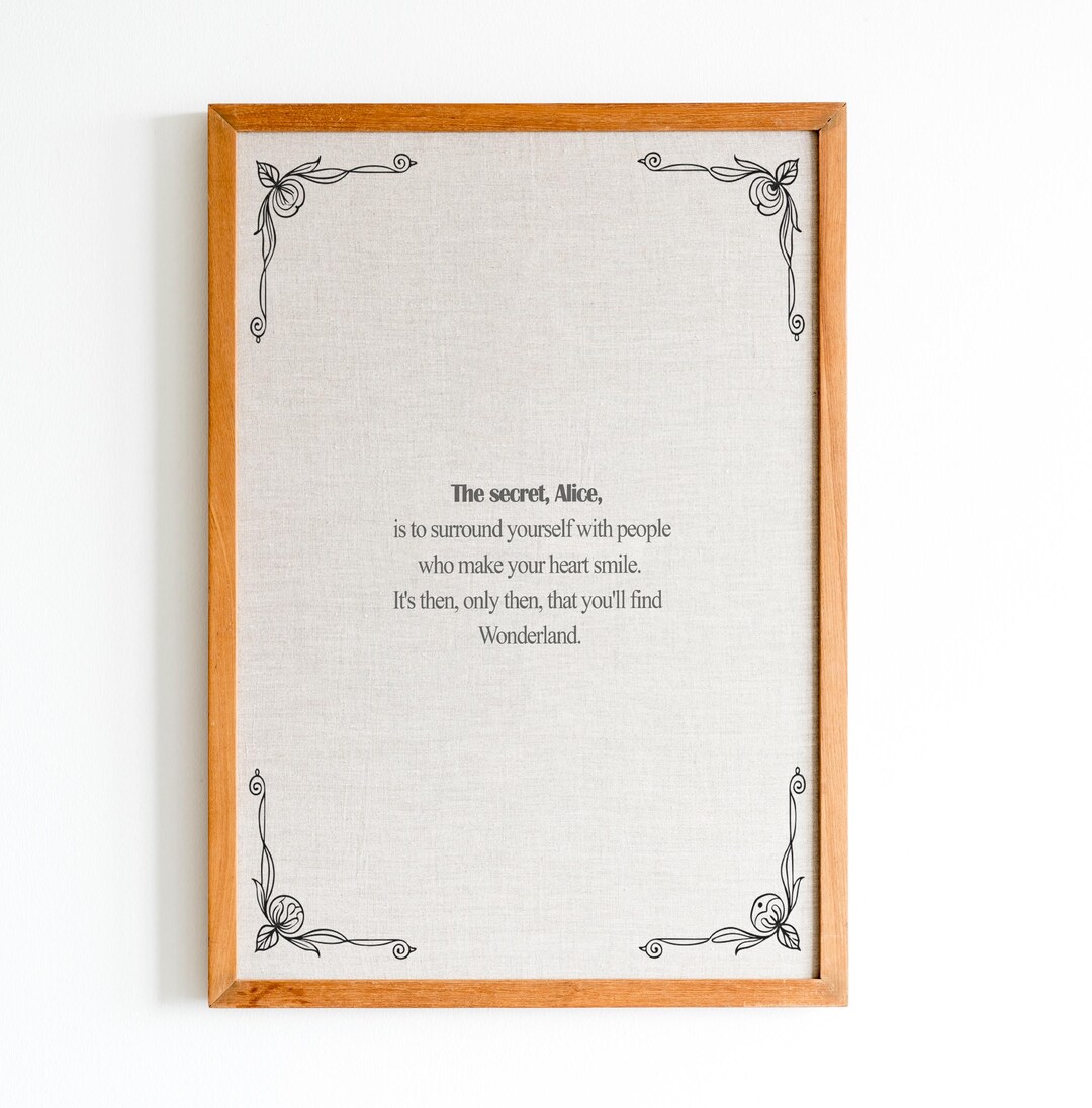 Alice in Wonderland Quote Print, Lewis Carroll Poster, the Secret Alice ...