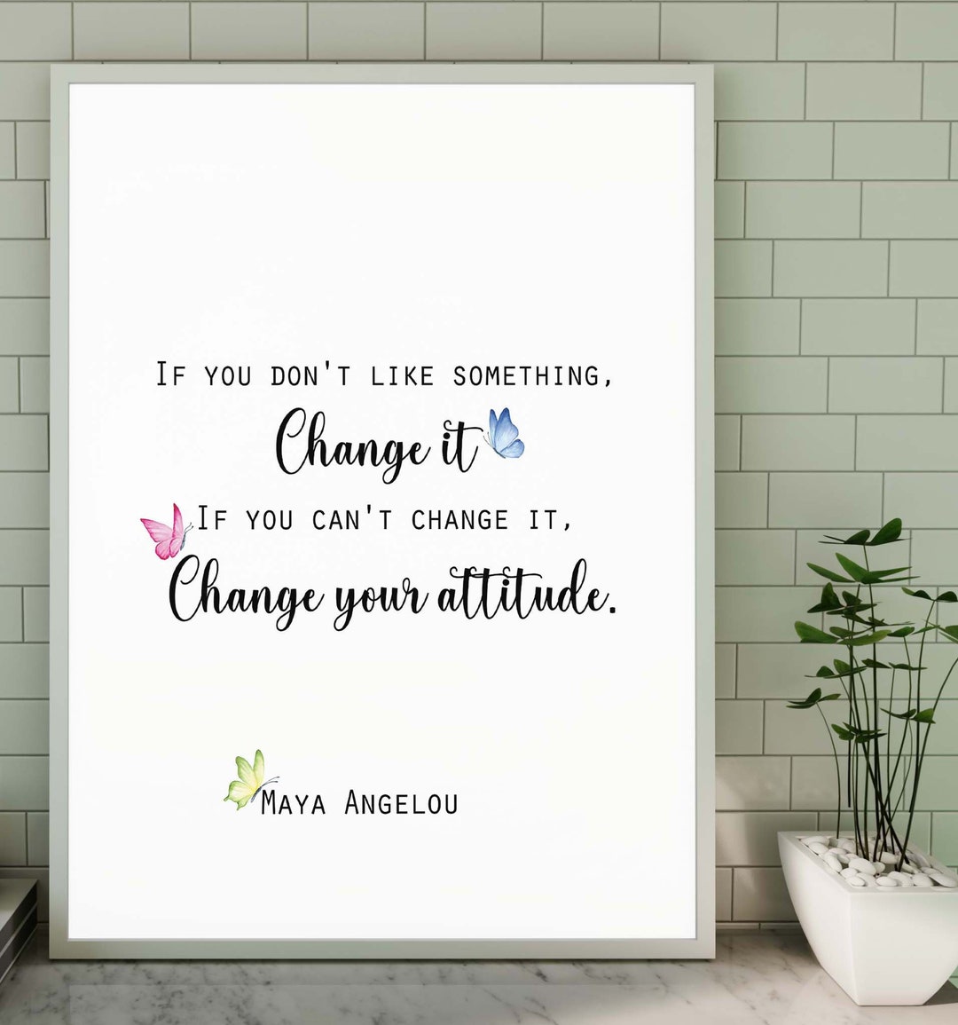 Change Inspirational Quote Print,life Quote Minimalist Art Print,if You ...