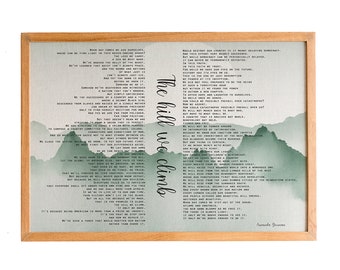 Amanda Gorman Print Inauguration Poem the Hill We Climb - Etsy