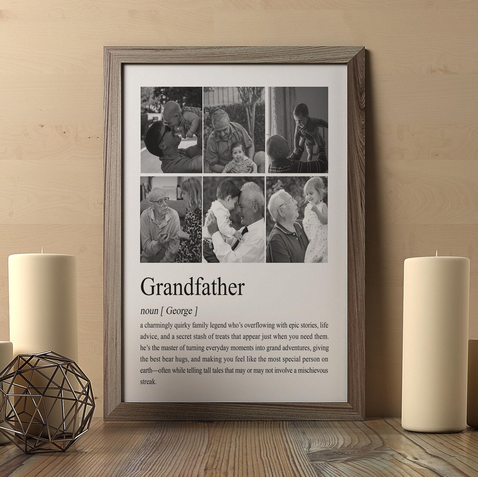 Personalised Grandfather Definition Print, Grandpa Gift, Custom Gift ...