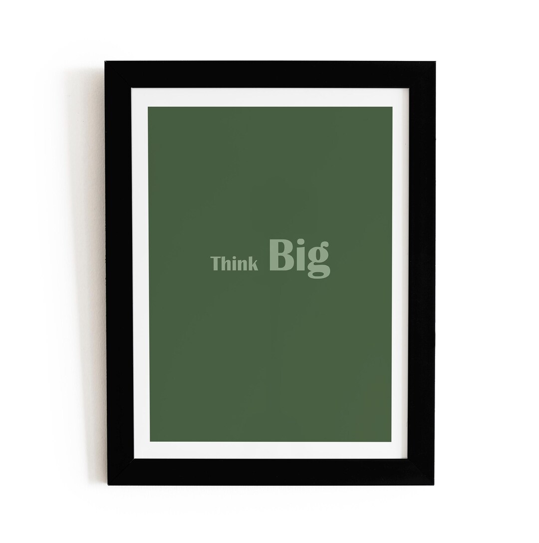 Think Big, Motivational Print, Office Wall Art, Motivational Poster ...