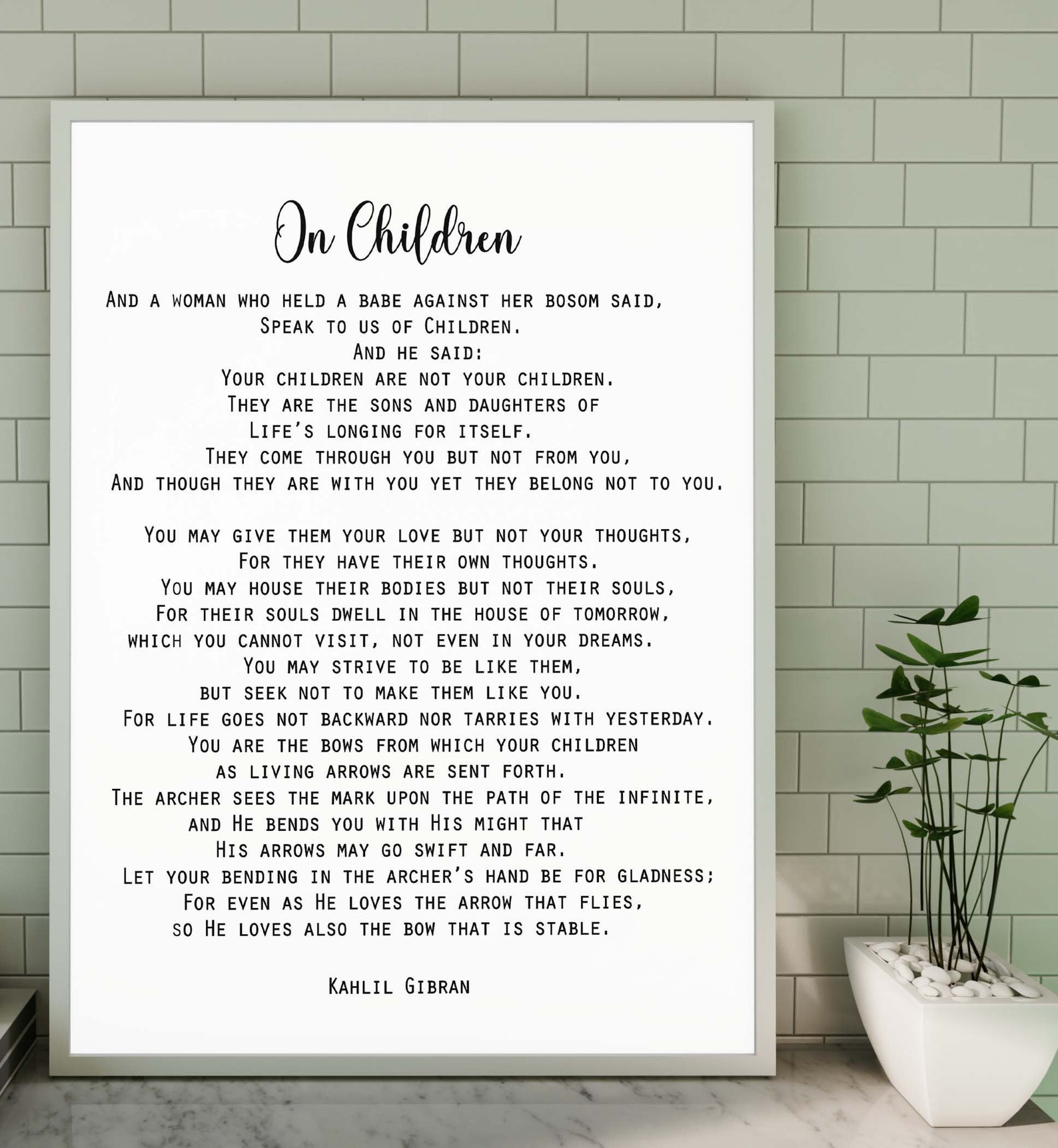 On Children Poem ,kahlil Gibran Poem, Wall Art Prints, Poem Print, Poem ...