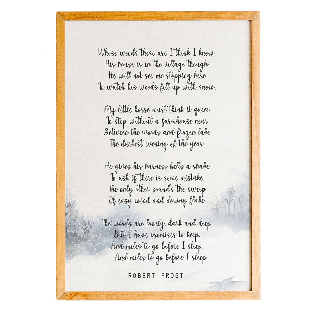Robert Frost Stopping by the Woods on a Snowy Evening, Robert Frost ...