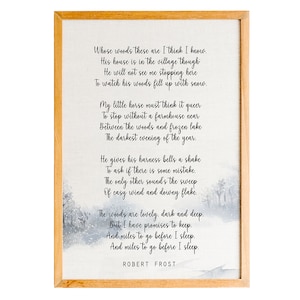 Robert Frost Stopping by the Woods on a Snowy Evening, Robert Frost ...
