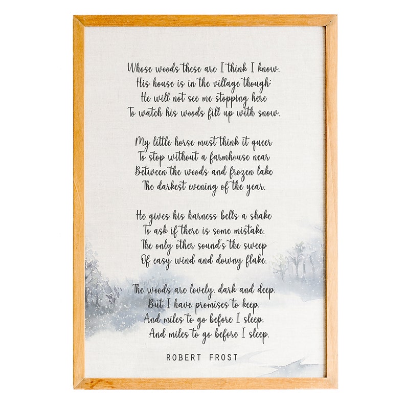 Robert Frost Stopping by the Woods on a Snowy Evening, Robert Frost ...