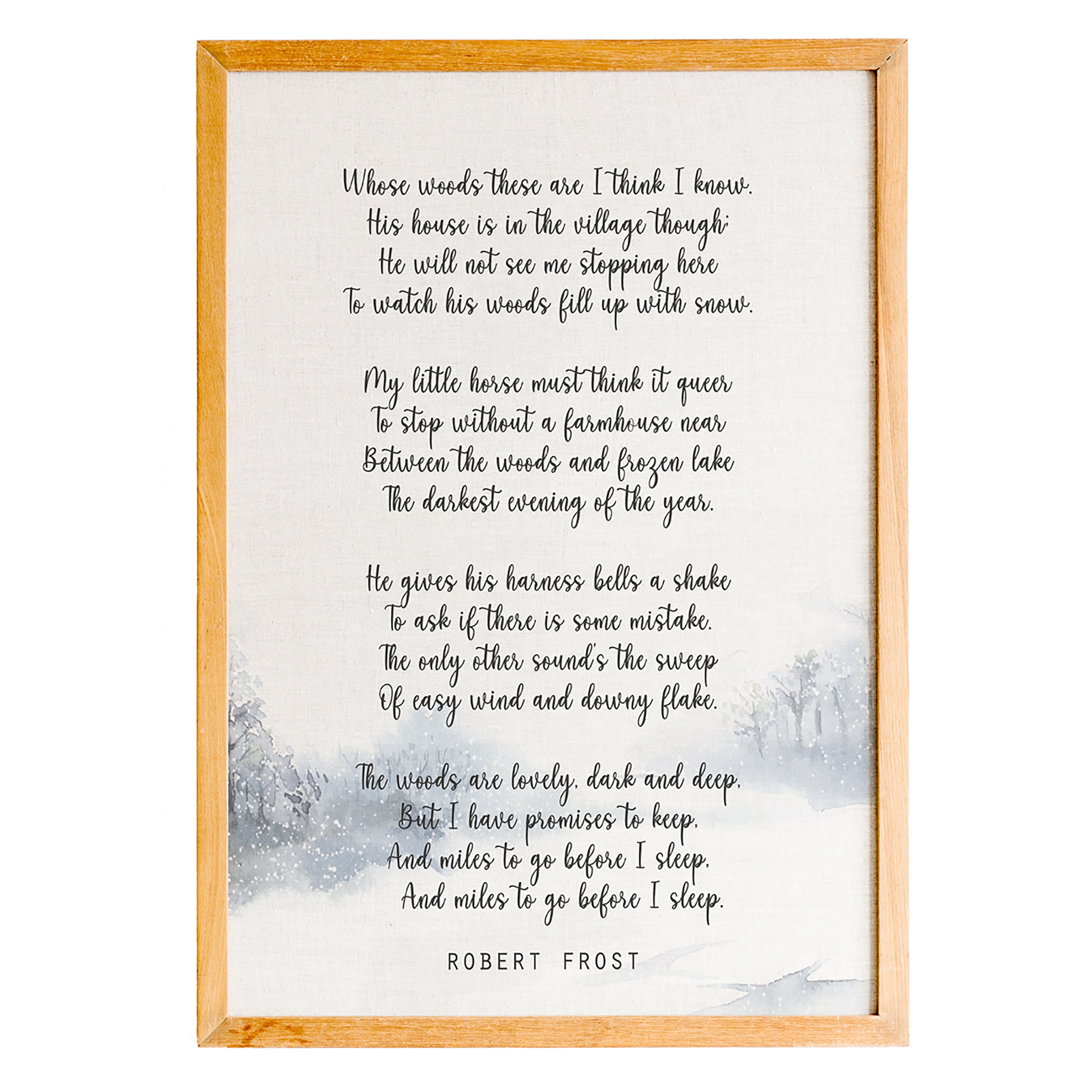 Robert Frost Stopping by the Woods on a Snowy Evening, Robert Frost ...