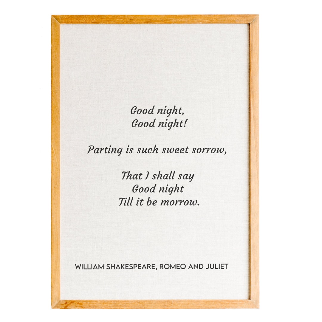 Romeo and Juliet Good Night Wall Art Prints, William Shakespeare ...