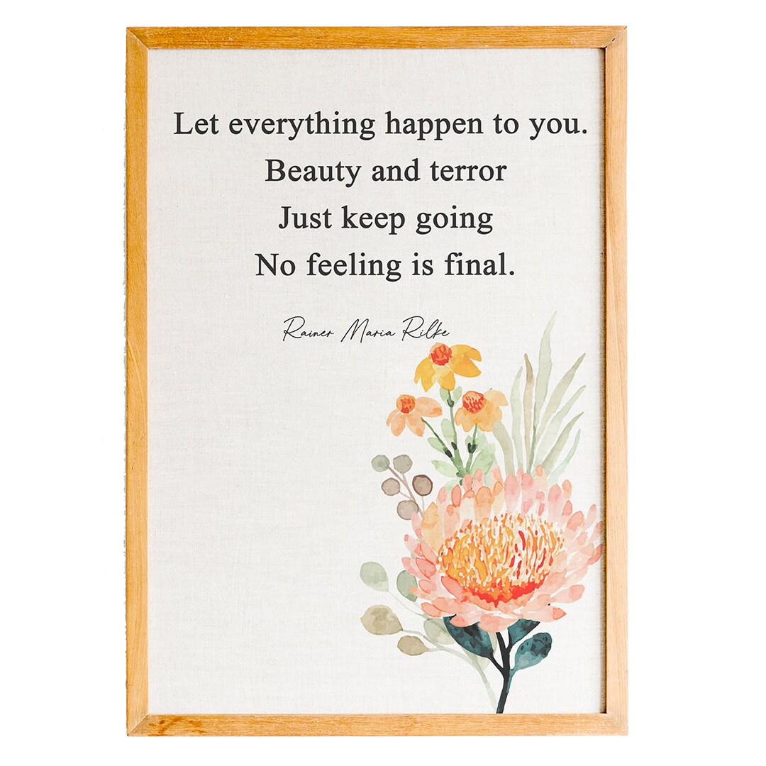 Rainer Maria Rilke Wall Art, No Feeling is Final, Printed Poster Wall ...