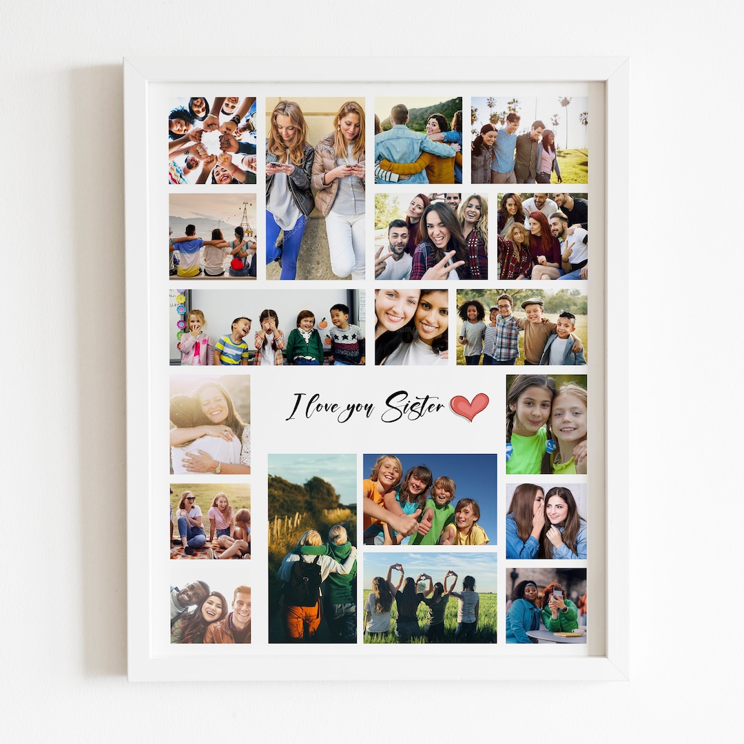 Sister Collage, Gift for Sister, Photo Collage Print, Sister Birthday ...