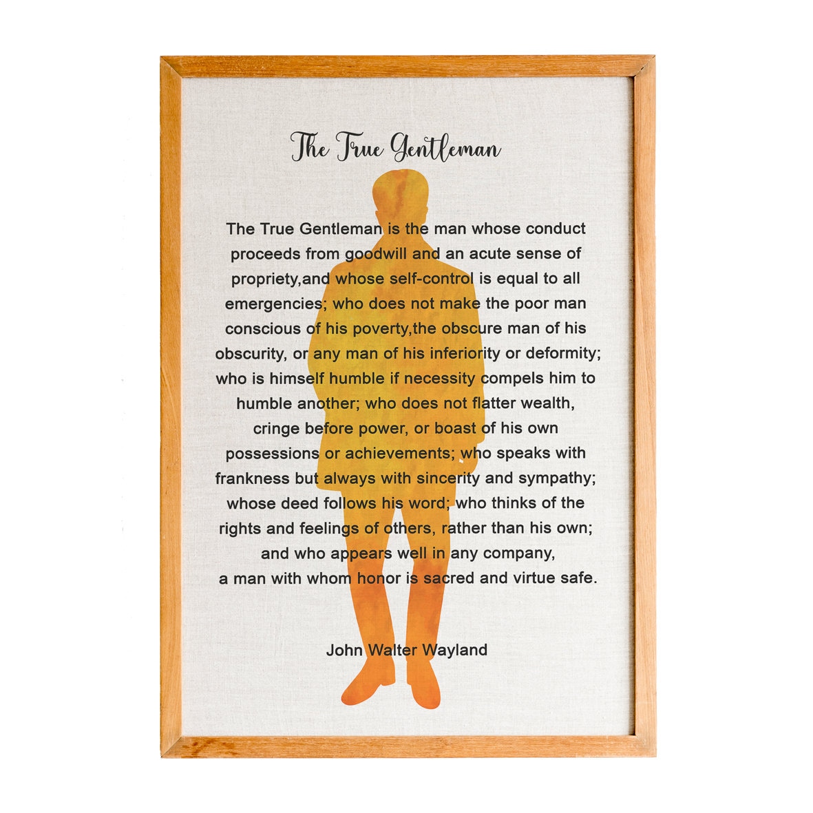 The True Gentleman by John Walter Wayland Quote, Inspirational Art ...