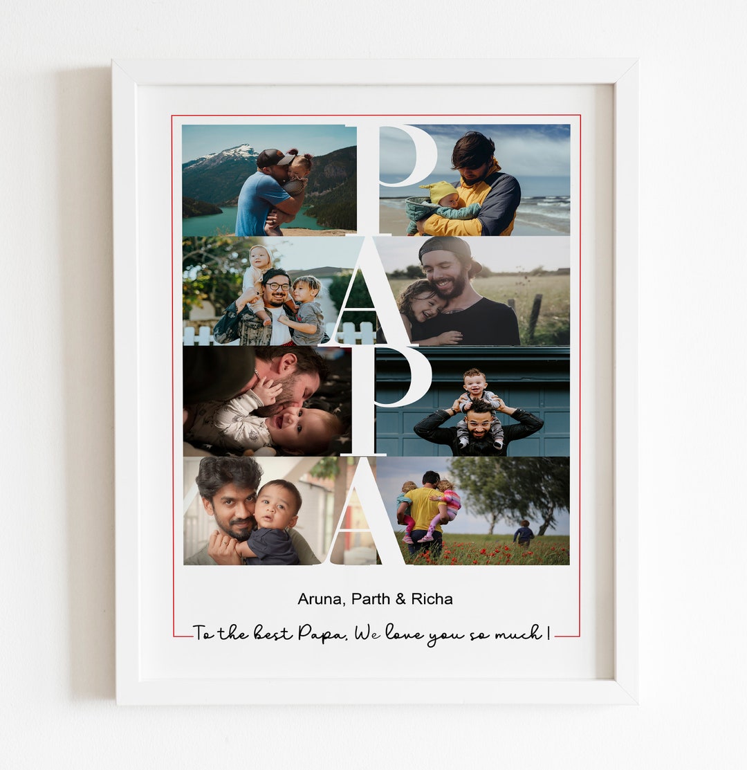 Papa Photo Collage Daddy Photo Collage Photo Collage Print - Etsy