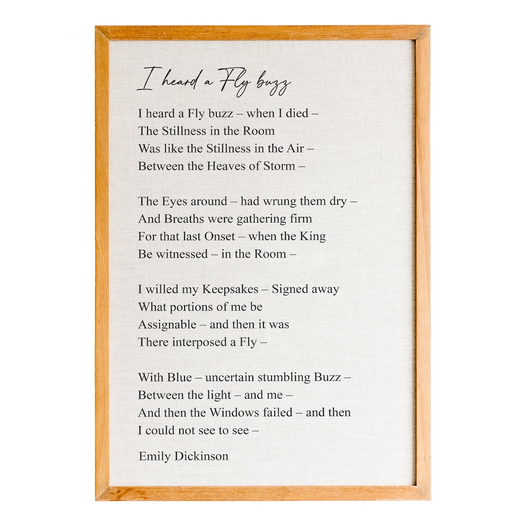 I Heard a Fly Buzz-emily Dickinson Quotes Wall Art, Poem Print ...