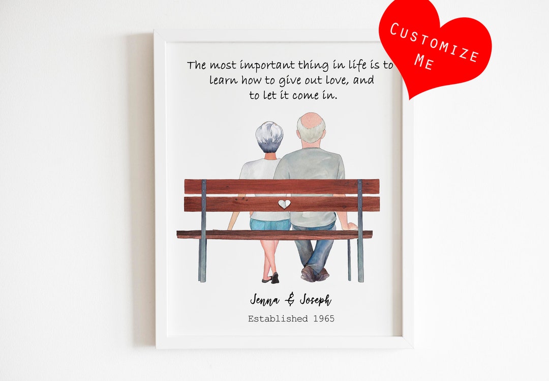 Old Couple Print, Old Couple Gifts, Old Couple Portrait, 50th ...