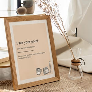 I See Your Point Definition Print, Office Wall Décor, Motivational ...