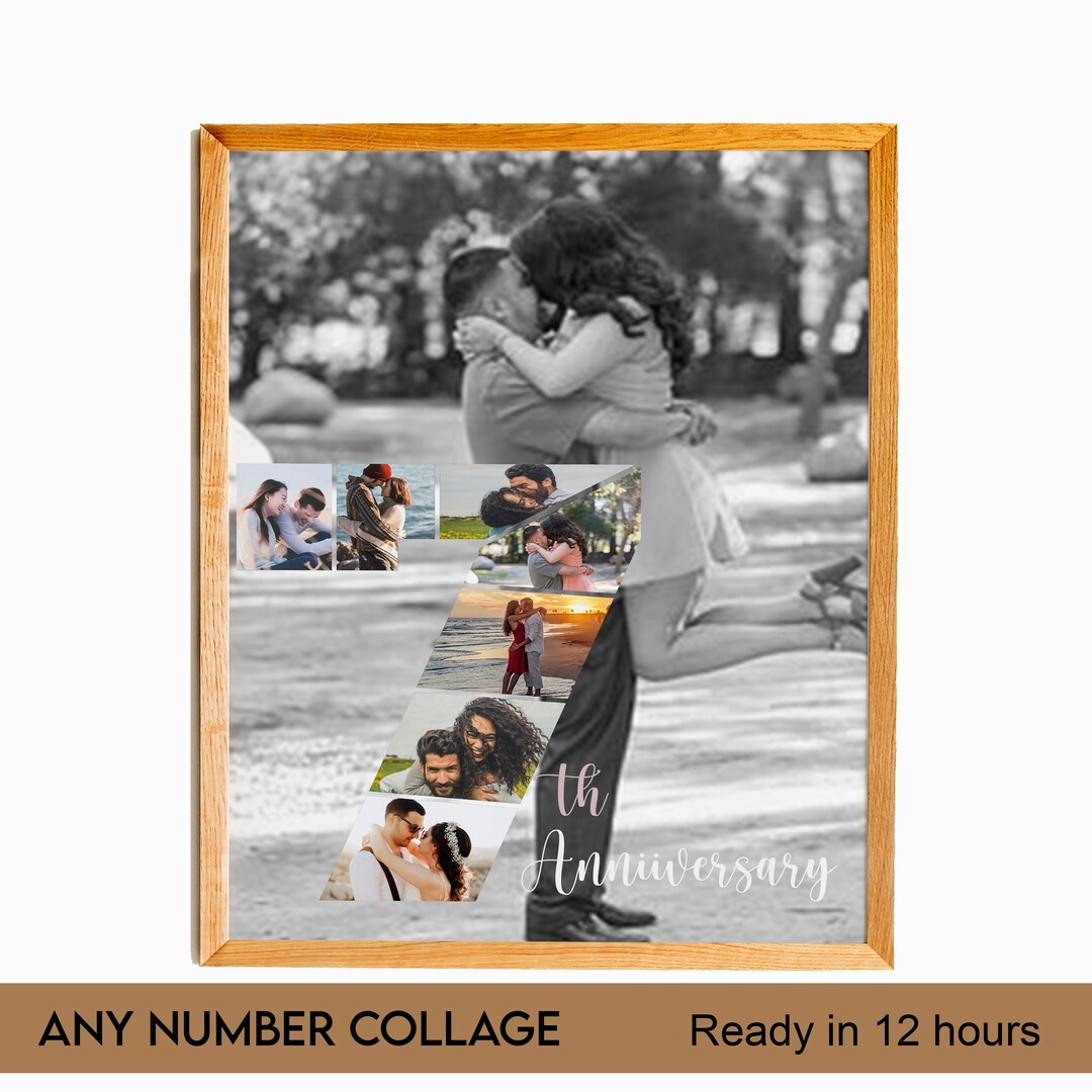 7th Year Anniversary Photo Collage, Number Collage, Number Photo ...