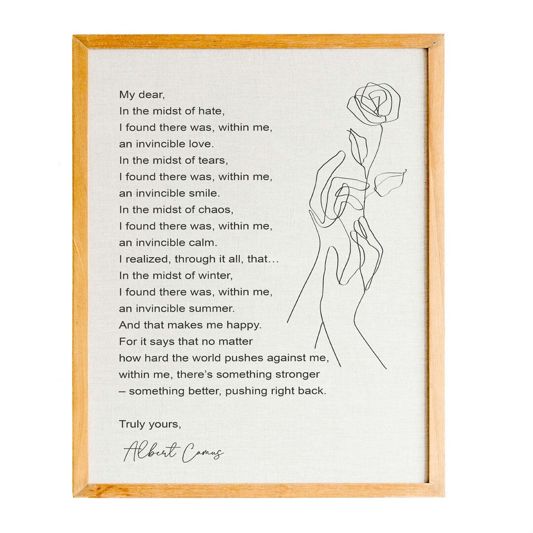 Albert Camus, the Stranger Printed Poster, in the Midst of Winter ...