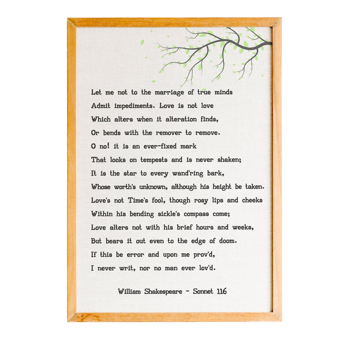 Sonnet 116 Shakespeare Love Poem Quote Print, Marriage of True Minds ...