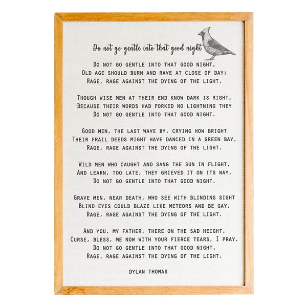 Do Not Go Gentle Into That Good Night Art - Etsy