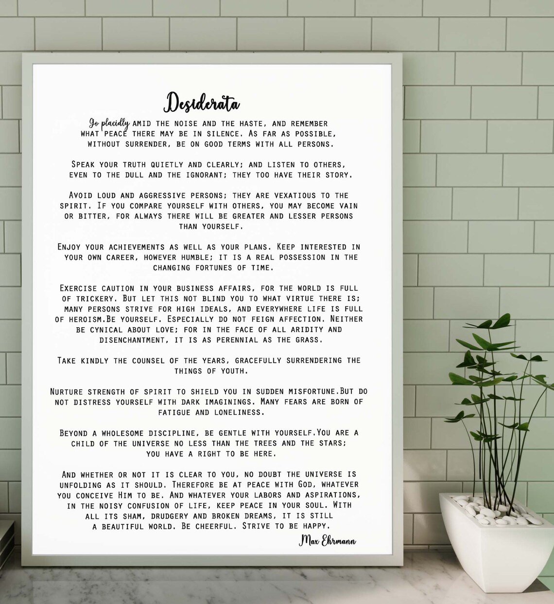 Desiderata Poem Print, Max Ehrmann Peom,desiderata Print,minimalist ...