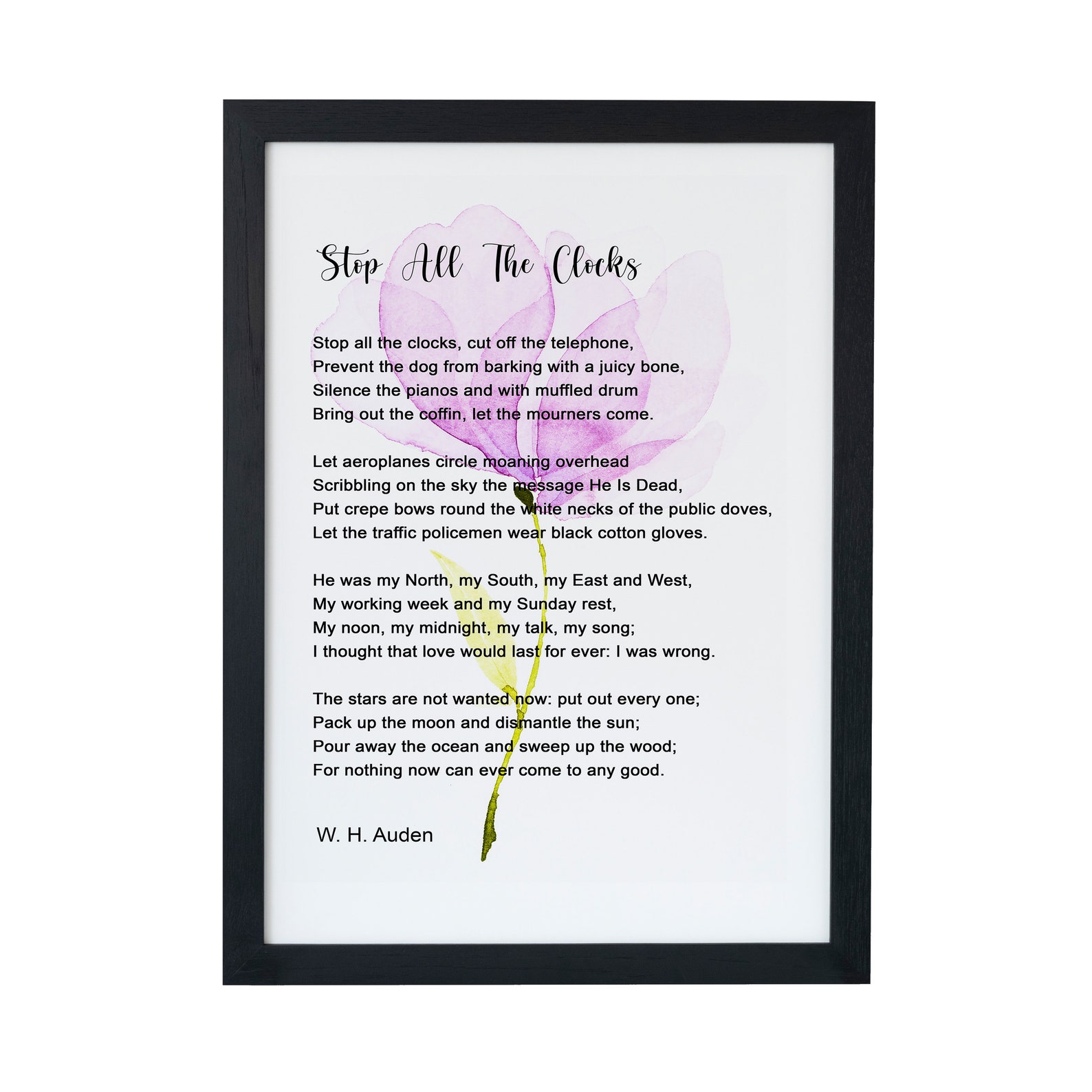 Stop All the Clocks W. H. Auden Funeral Blues Poem, Four Weddings ...