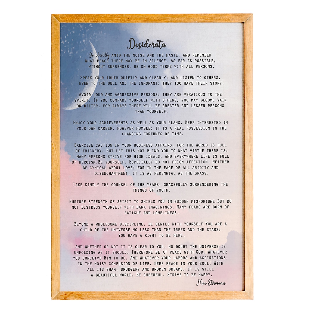 Desiderata Poem Print, Max Ehrmann Poem,desiderata Print,minimalist ...