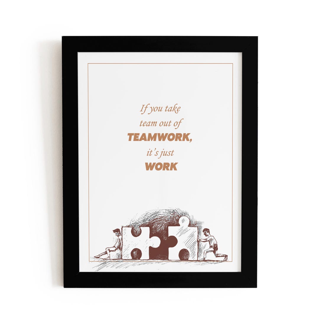 Teamwork Office Décor, Teamwork Quote, Teamwork Poster, HR Office Decor ...