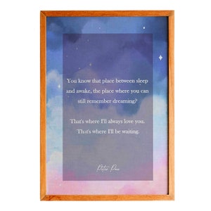 J.M. Barrie Quote-that Place Between Sleep and Awake, Peter Pan Wall ...