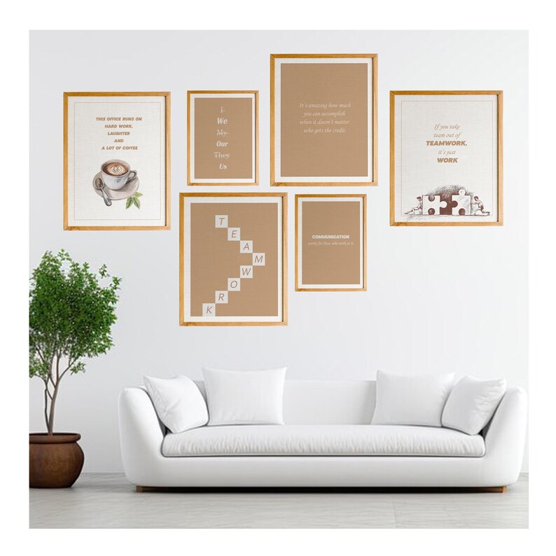 Teamwork Office Decor, Set of 6 Prints , Team Motivation Prints, Team ...