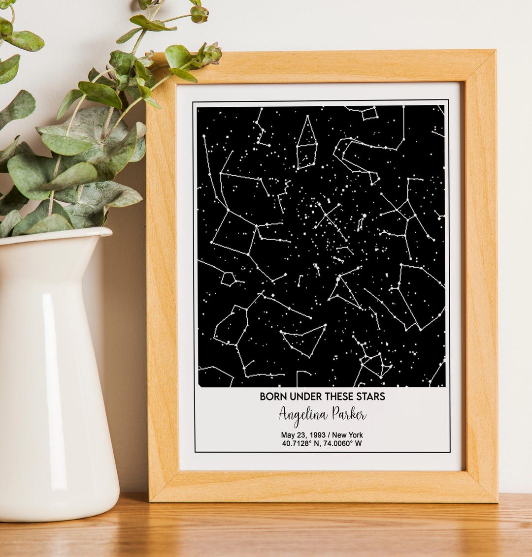 Custom Star Map, Night Sky Print, Personalized Constellation Map, Night ...