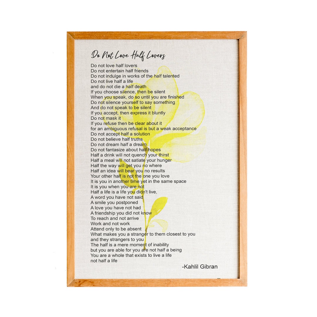 Do Not Love Half Lovers by Kahlil Gibran, Illustrated Poem Wall Art ...