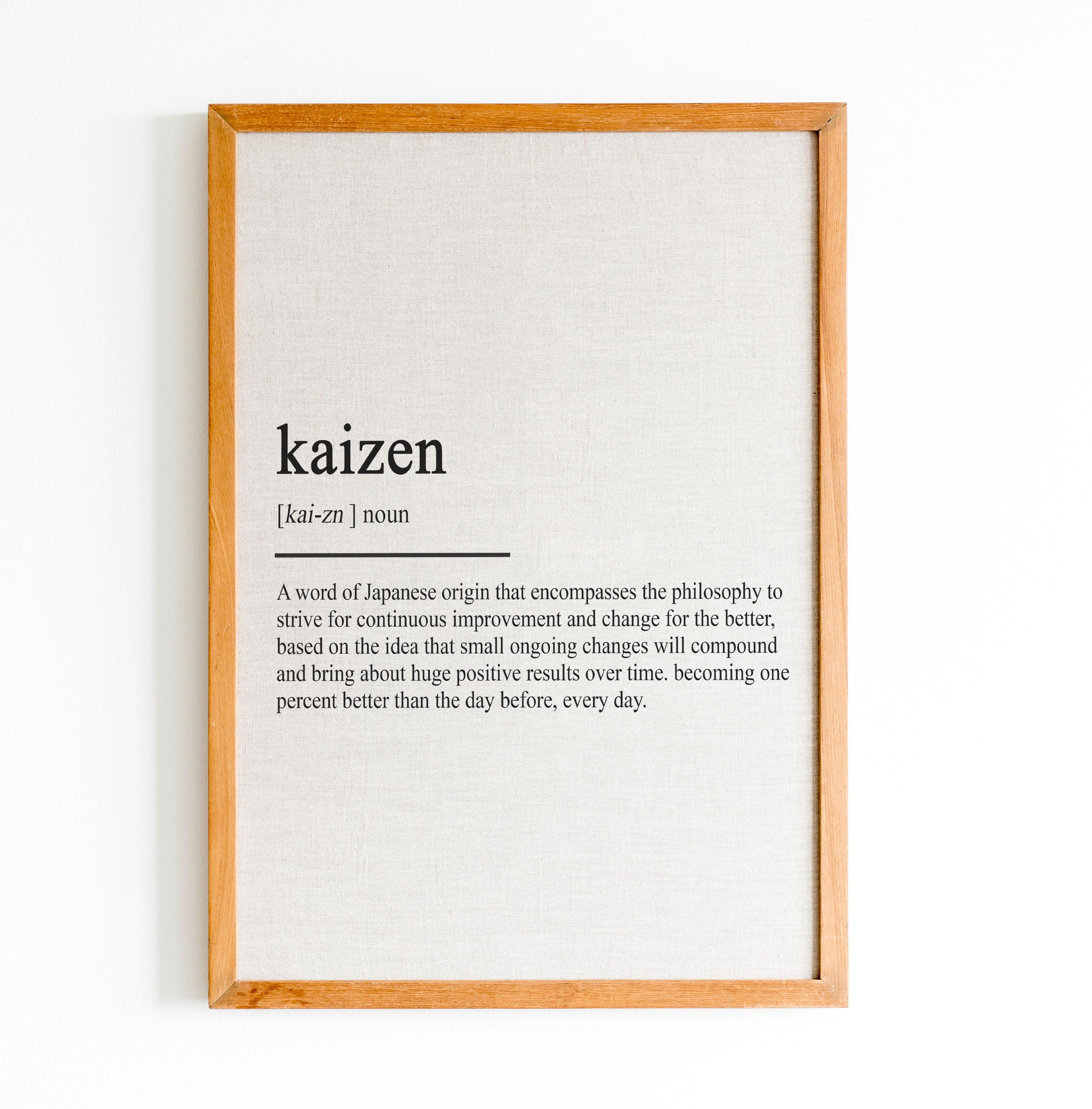 Kaizen Definition Print, Kaizen Wall Art, Kaizen Poster, Motivational ...