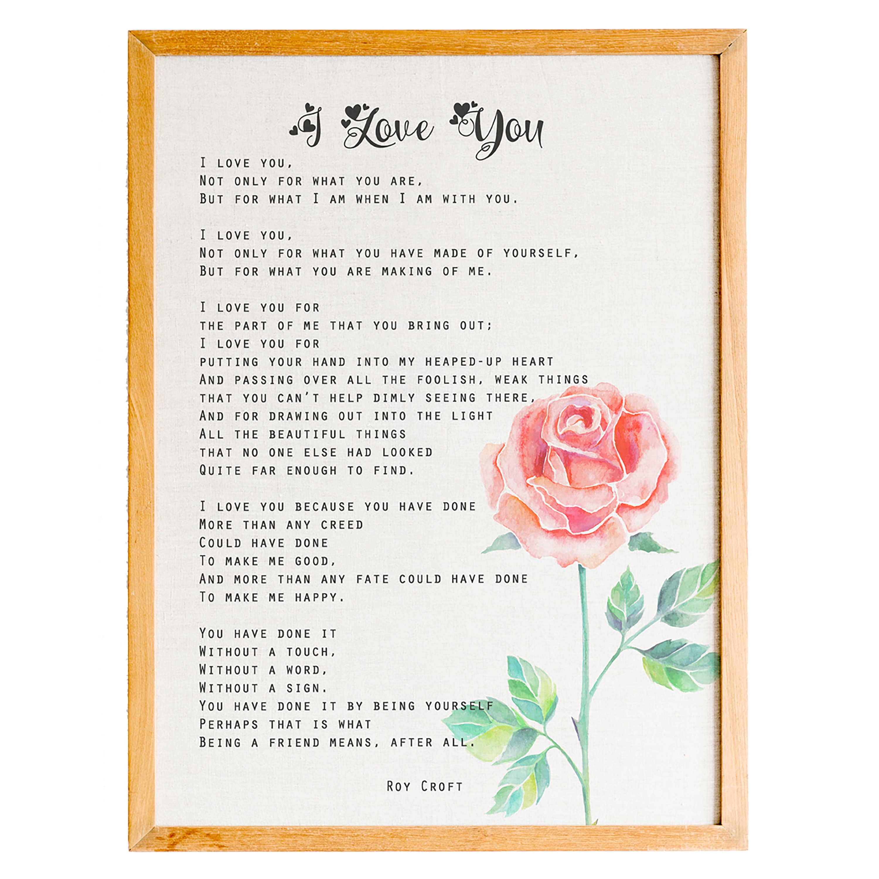 I Love You Poem, Roy Croft Quote Print, Wedding Poem Print, Engagement ...