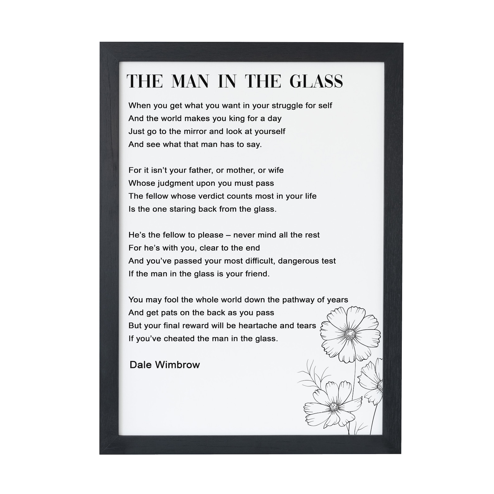 The Man in the Glass by Dale Wimbrow Poetry Art Print, Literature Wall ...