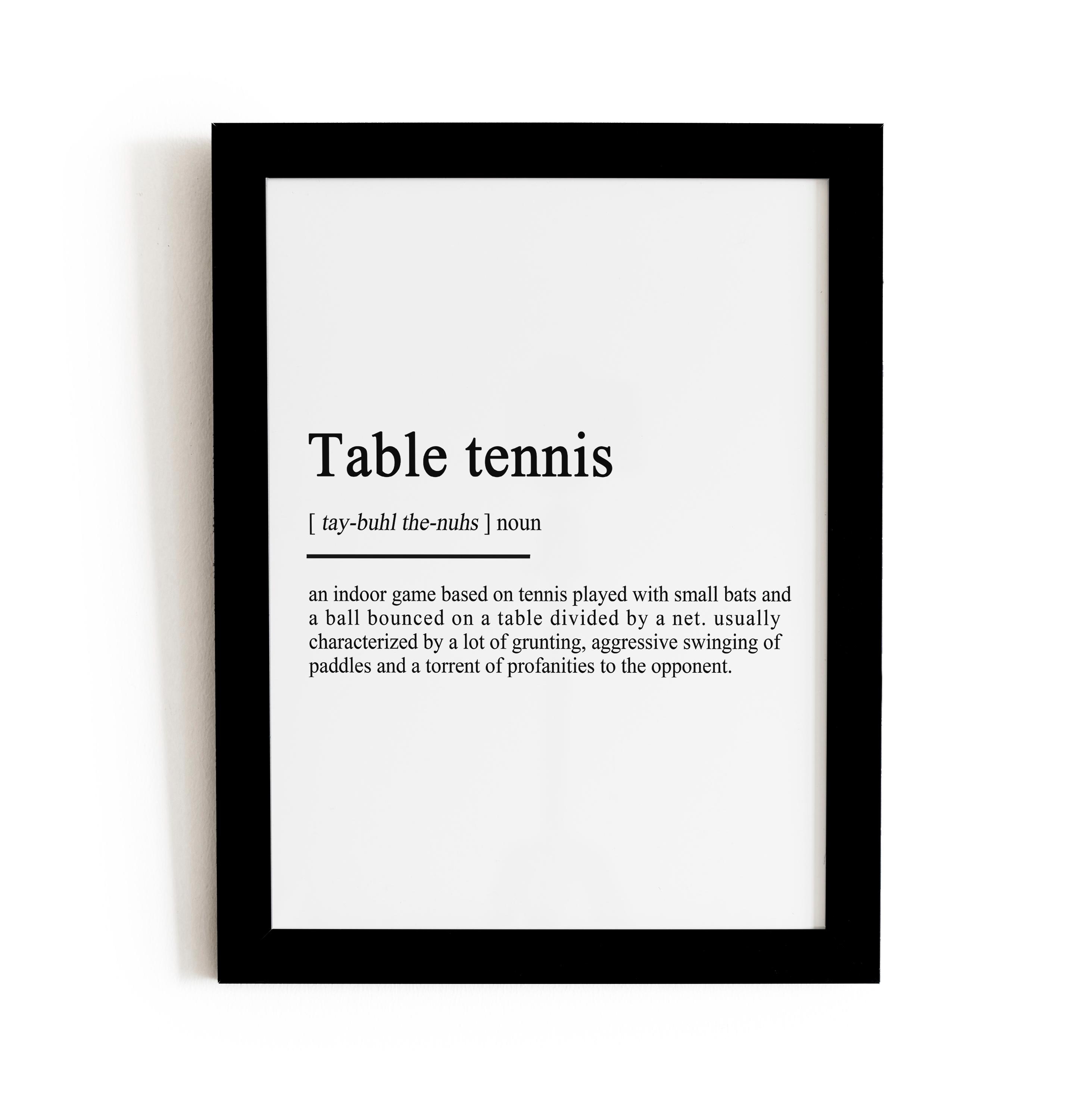 Table Tennis Definition Print, Table Tennis Meaning, Instant Download ...
