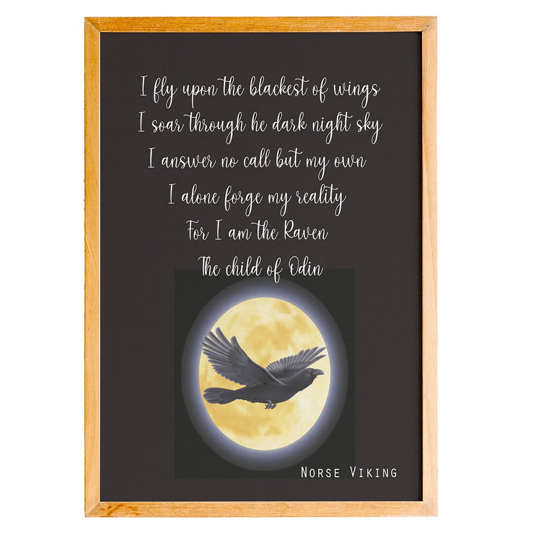 Norse Viking Poetry Child of Odin Wall Art Print, I Fly Upon the ...
