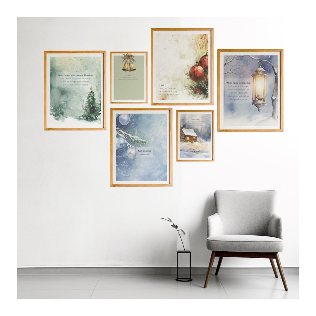 A Christmas Carol Printable Art, Set of 6, Charles Dickens Art ...