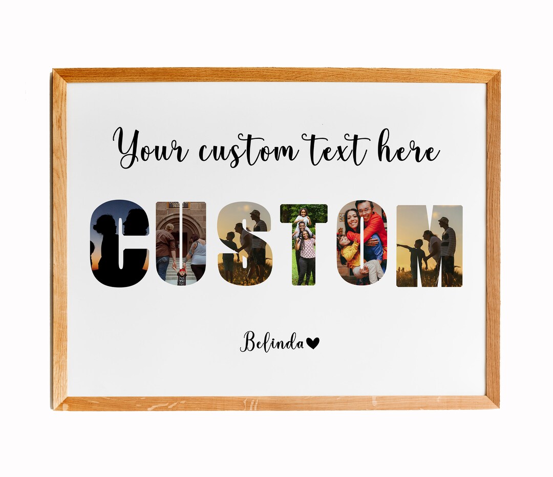 Custom Name Picture Collage, Personalized Text Photo Collage, Custom ...