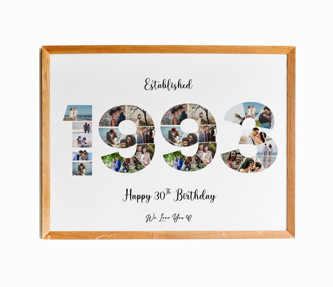 1993 Photo Collage, 30th Birthday Collage, Born in 1993 Printable Gift ...