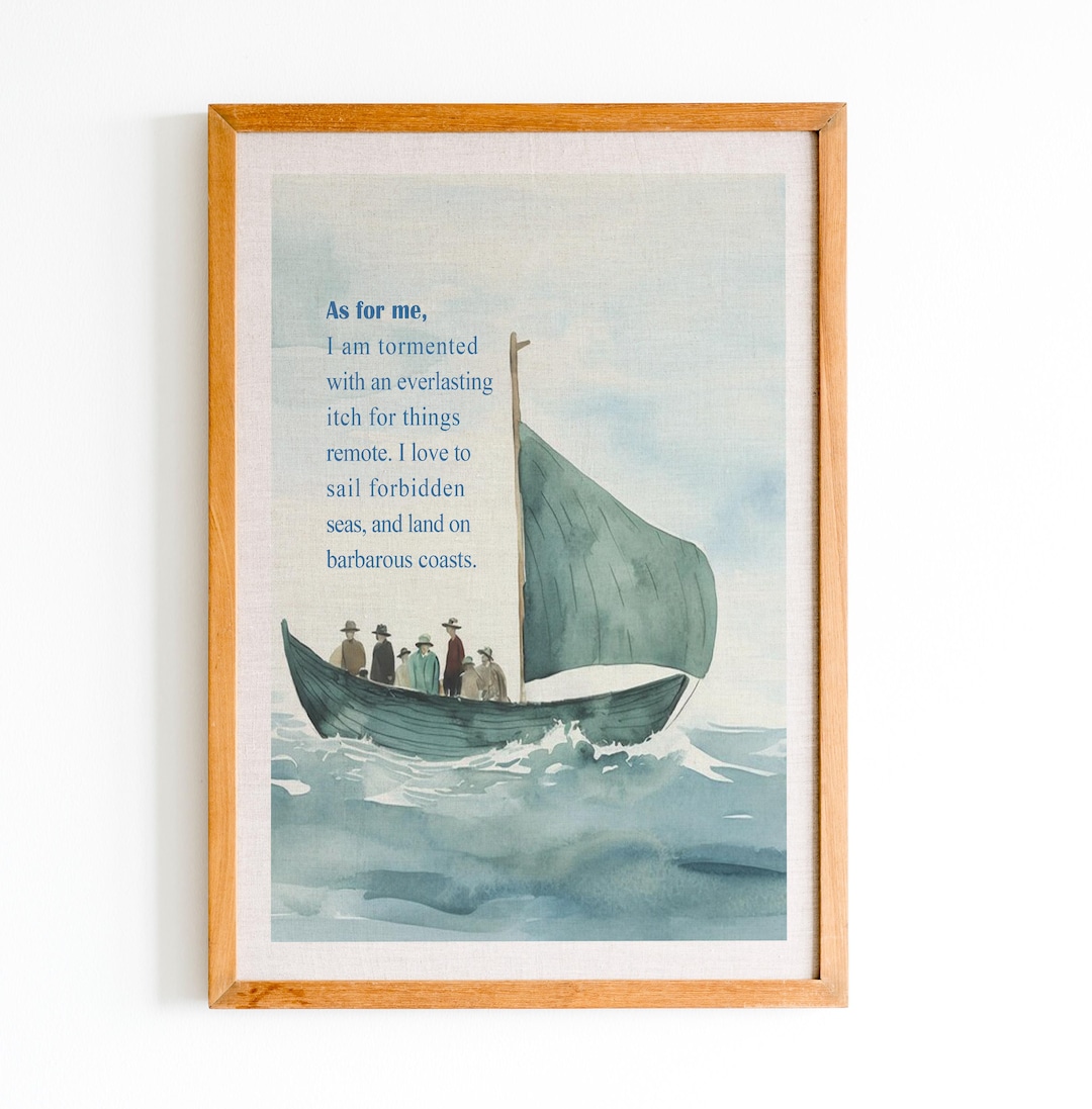 Moby Dick or the Whale Quote Print, Herman Melville Poster, as for Me I ...