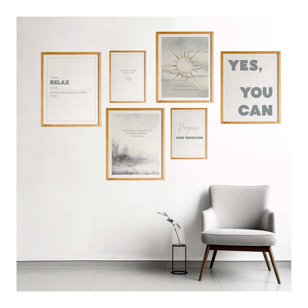 Office Wall Art, Motivational Poster, Set of 6 Prints, Teamwork Quote ...