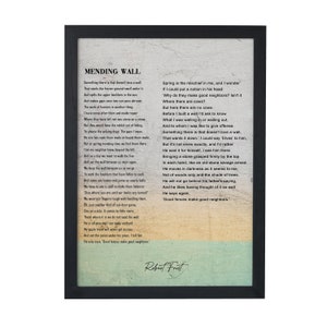 Robert Frost Poem Print, Mending Wall Poem, Quote Printed Poster ...