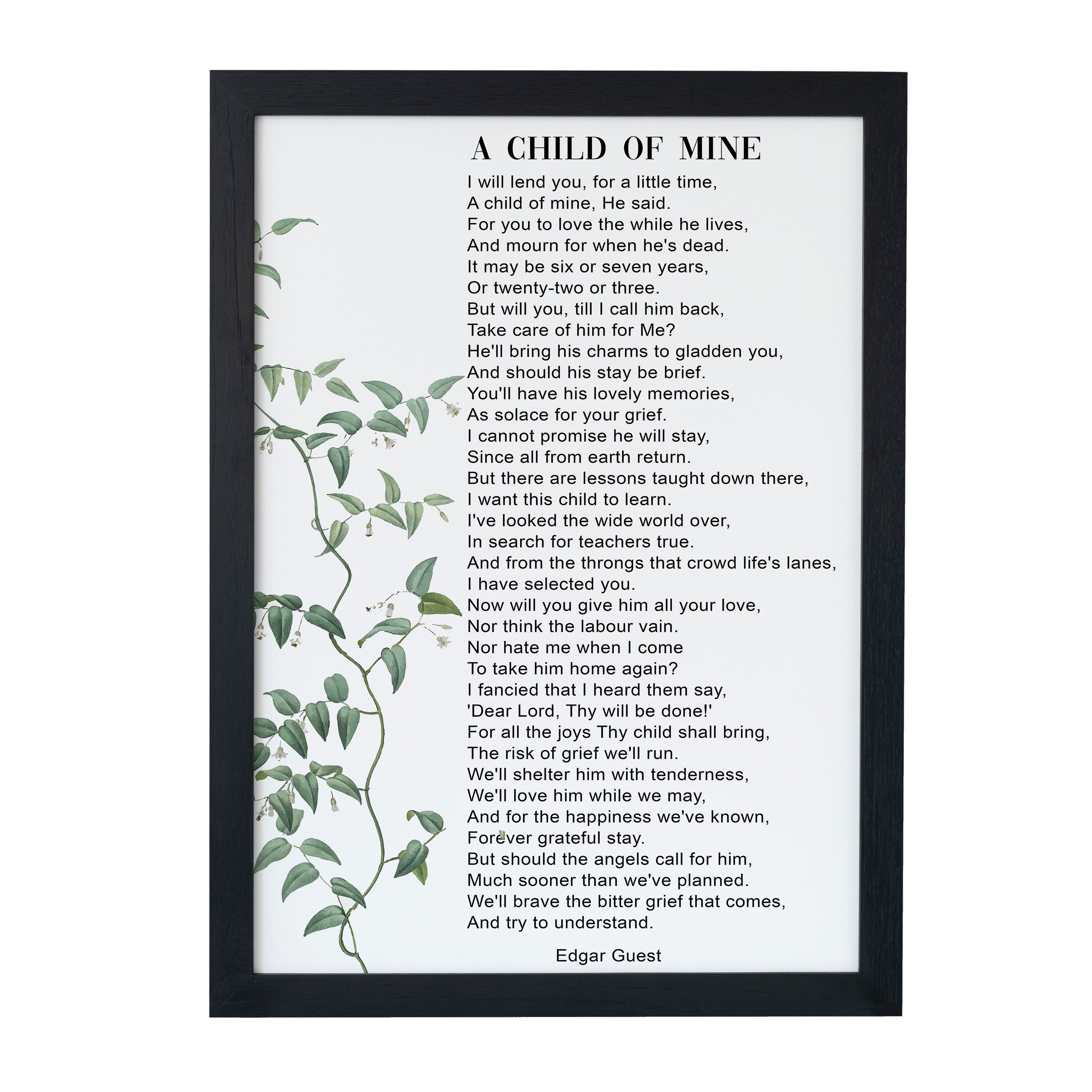A Child of Mine, Edgar Guest Poem - Girl, Boy, Gender Neutral ...