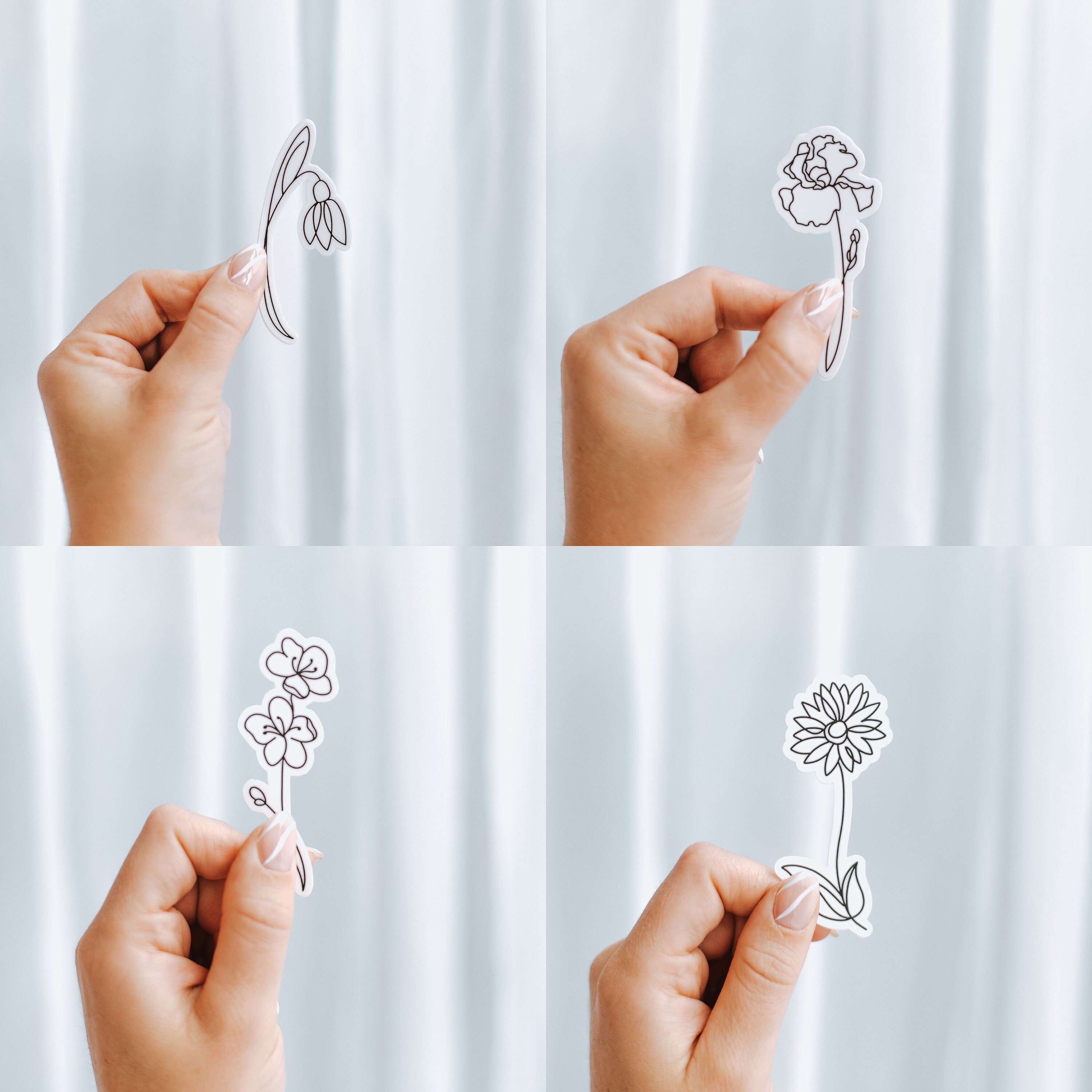 Birth Flower Sticker Birthday Flower Water Bottle Decal | Etsy