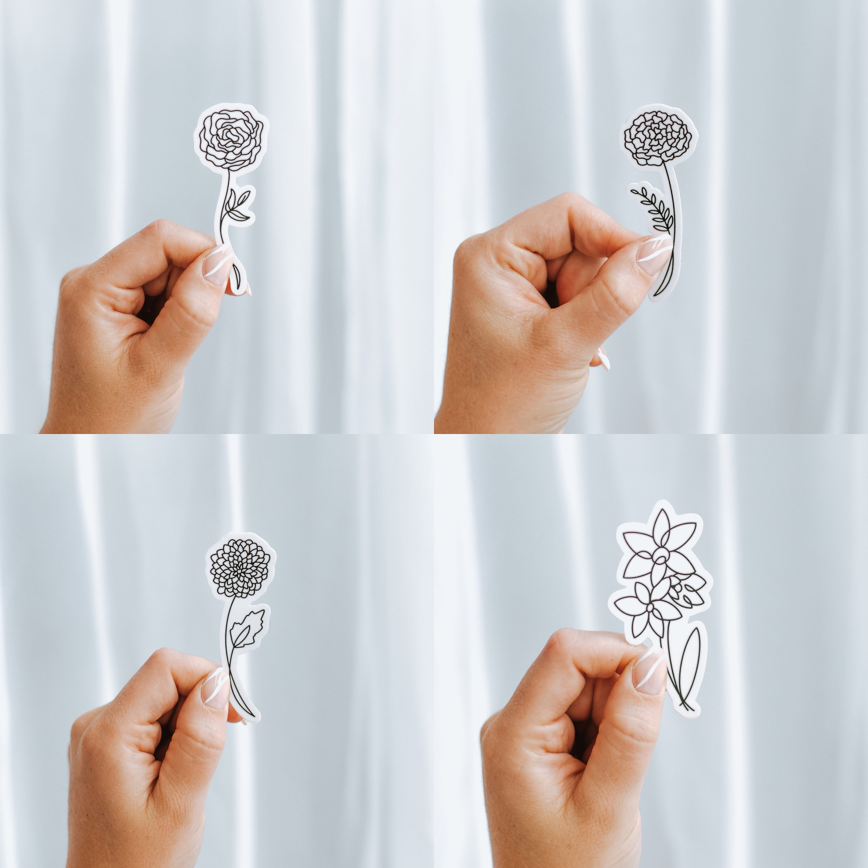 Birth Flower Sticker Birthday Flower Water Bottle Decal | Etsy