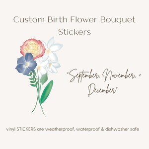 Birth Flower Bouquet Custom | Custom Sticker Birth Flower Bouquet ...