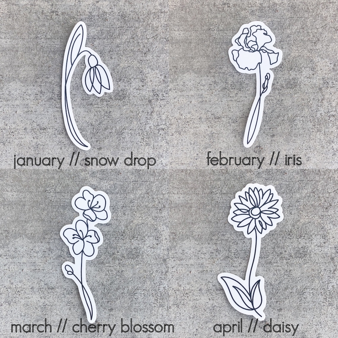 Birth Flower Sticker Birthday Flower Water Bottle Decal | Etsy